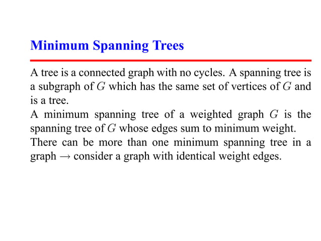 Skiena algorithm 2007 lecture13 minimum spanning trees | PPT