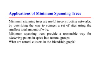 Skiena algorithm 2007 lecture13 minimum spanning trees | PPT