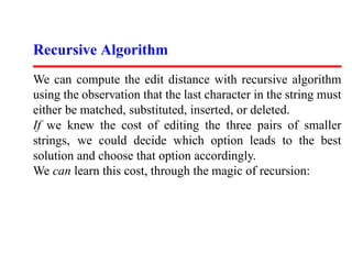 Skiena algorithm 2007 lecture17 edit distance | PDF | Programming Languages | Computing