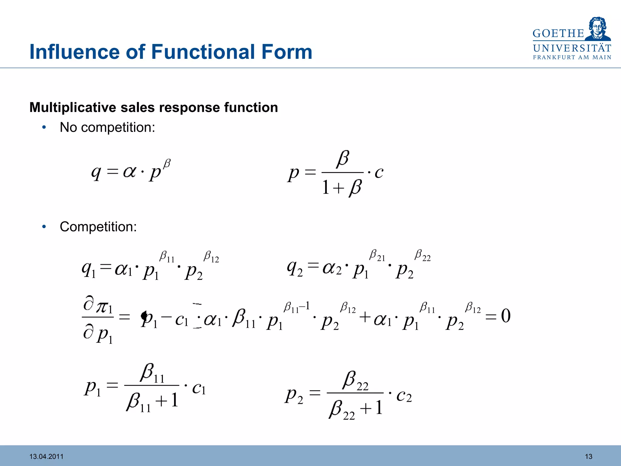 Optimal Pricing: Understanding Differences between Structural Models ...