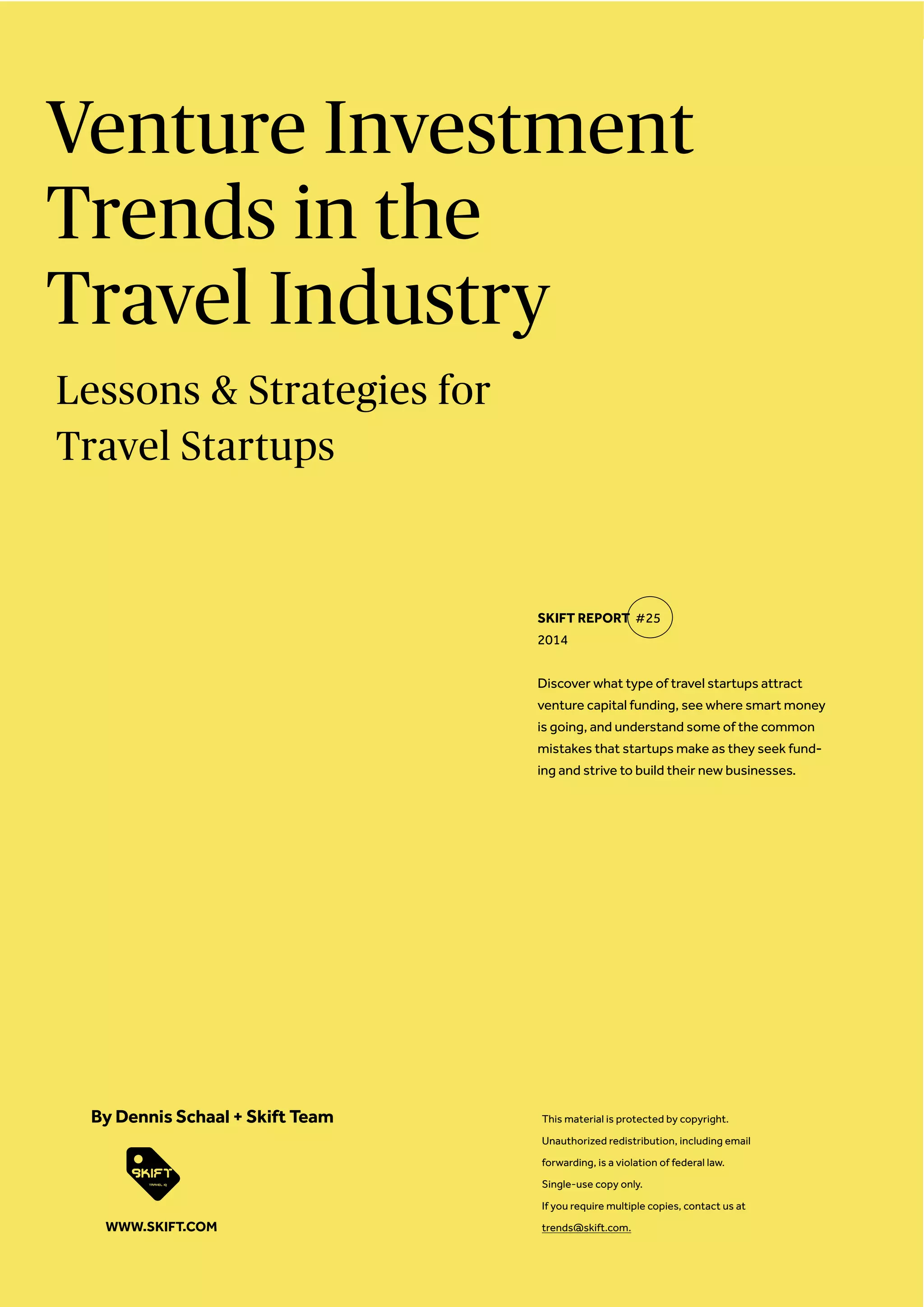 New Trends Report: Venture Investment Trends in the Travel Industry | PDF