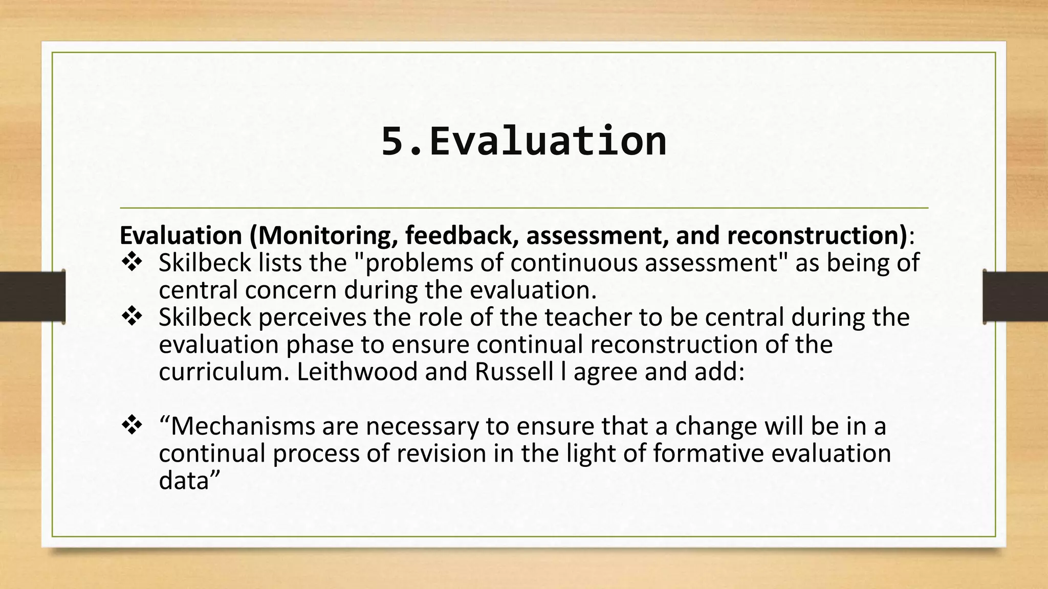 Skilbeck model of curriculum development | PPTX