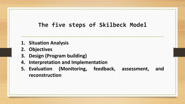 Skilbeck model of curriculum development | PPTX | Professional School ...