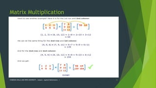 BASICS OF MATRICES WITH APPLICATION IN ENGINEERING | PPTX
