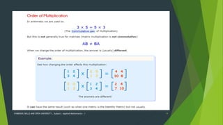 BASICS OF MATRICES WITH APPLICATION IN ENGINEERING | PPTX