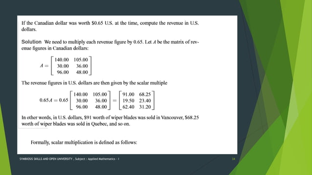 BASICS OF MATRICES WITH APPLICATION IN ENGINEERING | PPTX | Physics ...