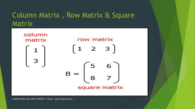 BASICS OF MATRICES WITH APPLICATION IN ENGINEERING