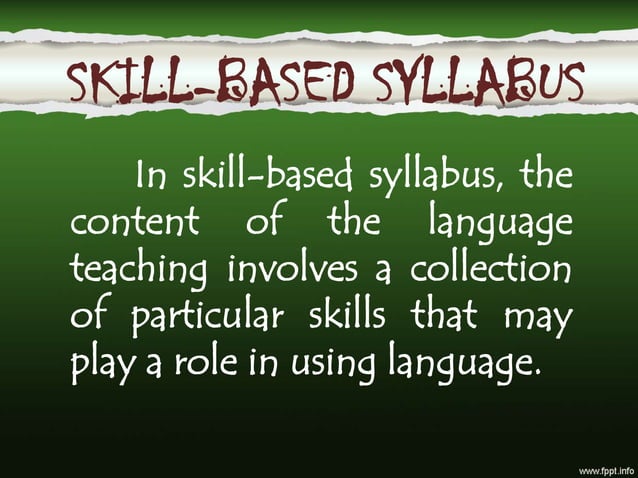 SKILL BASED SYLLABUS | PPTX
