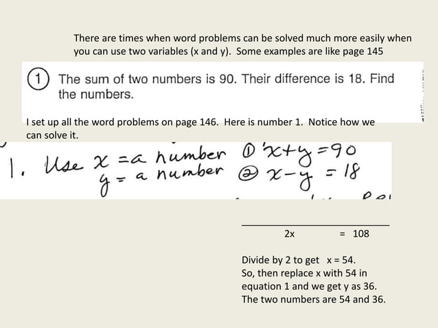 Skill28 Two Equations in Two Unknowns by Elimination | PPT