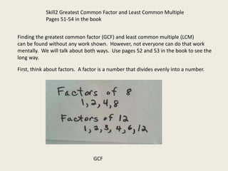 Skill2 gcf lcm | PPT