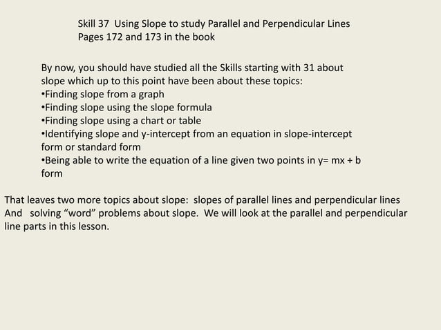 Skill36 parallels and perpendiculars | PPT