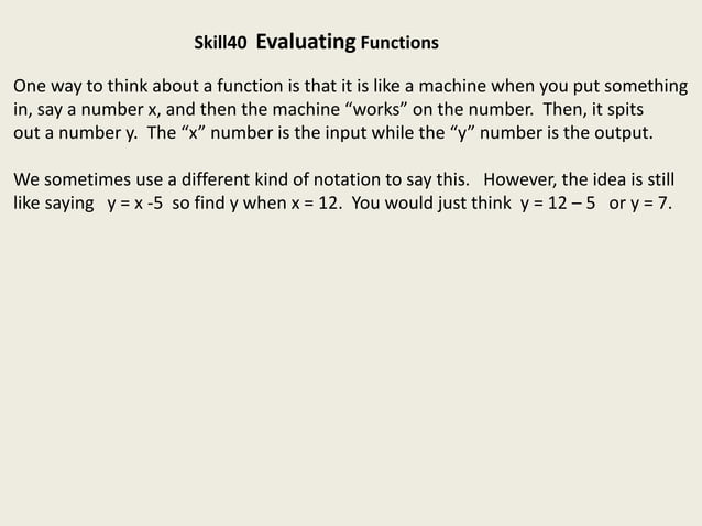 Skill40 evaluating functions | PPTX