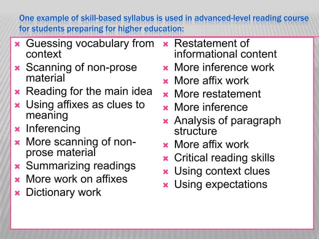 Skill based syllabus | PPSX | Education