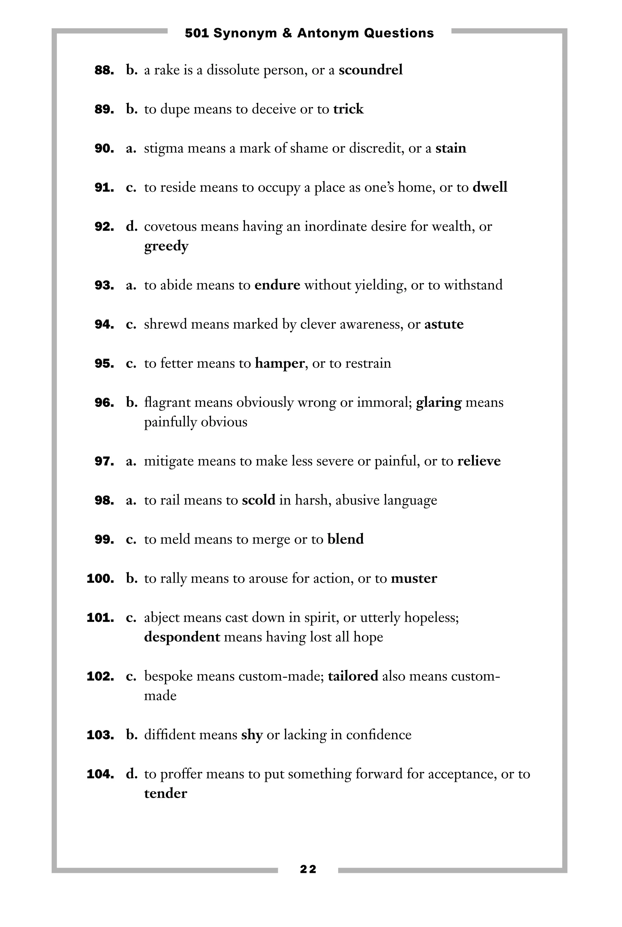 501 Synonyms and Antonyms Questions | PDF