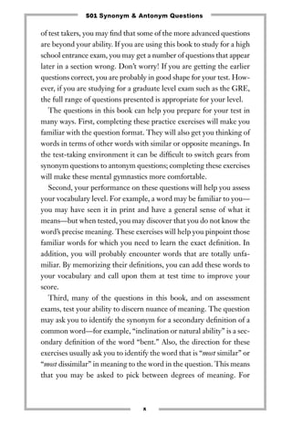 501 Synonyms and Antonyms Questions | PDF
