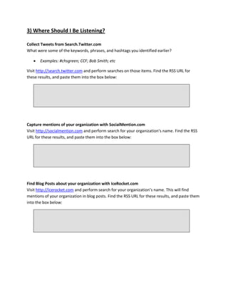 Worksheet: Social Media Listening for Nonprofits | PDF