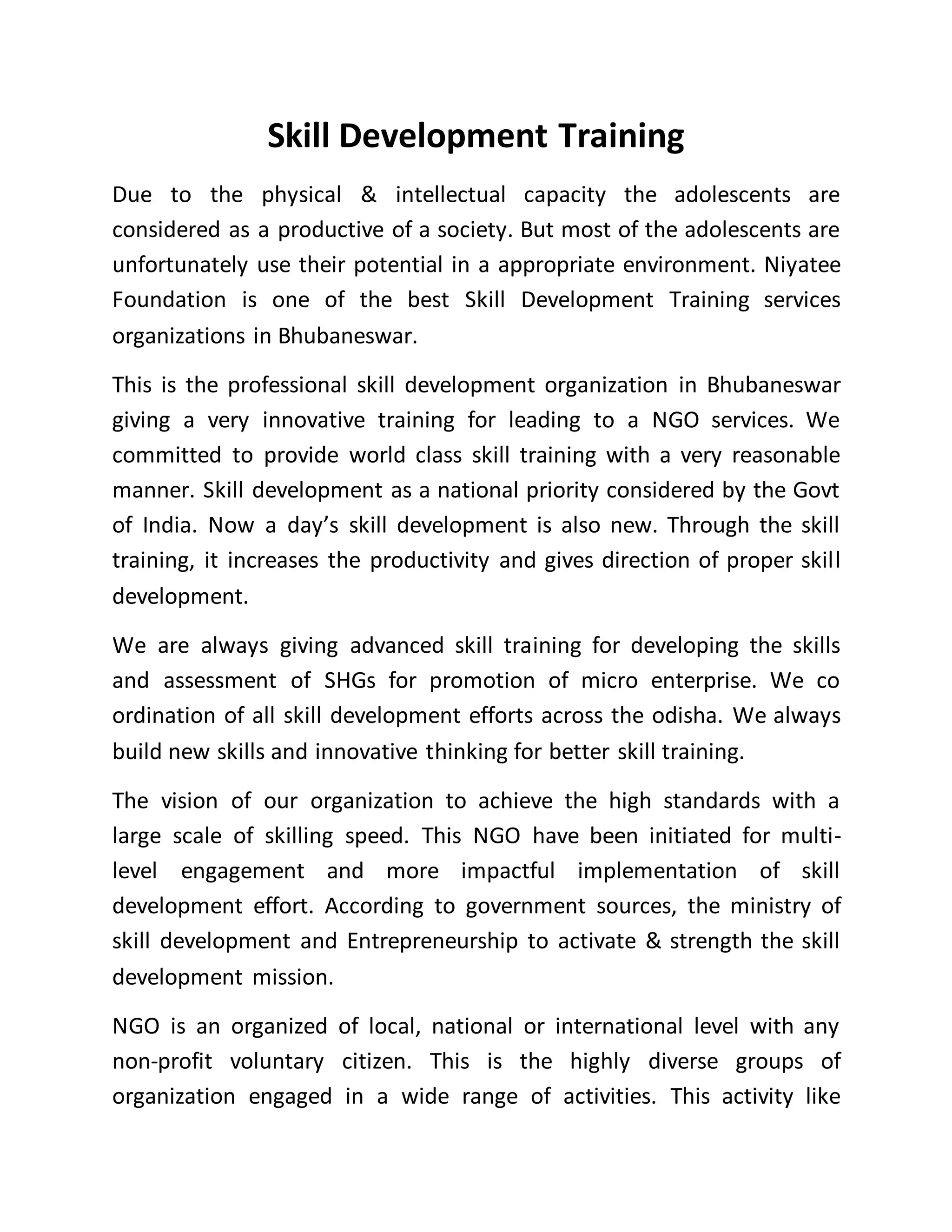 Skill developemnt | PDF