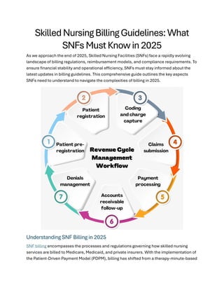Skilled Nursing Billing Guidelines: What SNFs Must Know in 2025 | PDF
