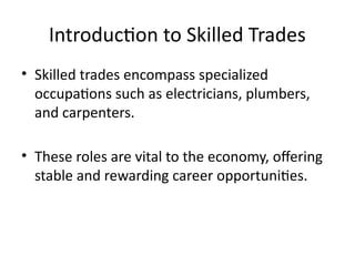 Pathway to a Career in Skilled Trades in BC | PPTX
