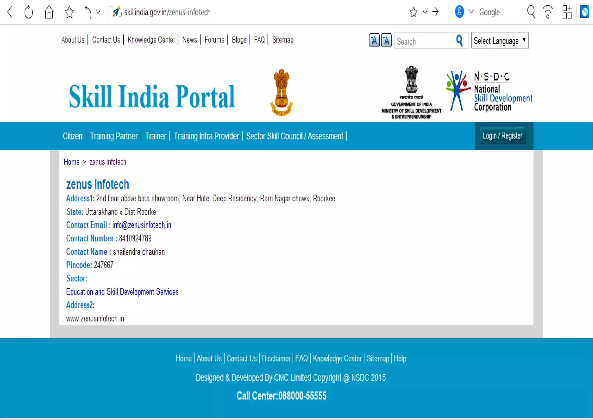 ZENUS INFOTECH INDIA PVT. LTD. is also engage with skill India mission ...