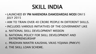 PRESENTATION ON SKILL INDIA FOR YOUR EDUCATION PURPOSE | PPTX