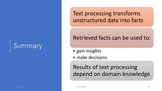 SkillMatch: Extracting facts from unstructured text | PPTX | Databases | Computer Software and ...