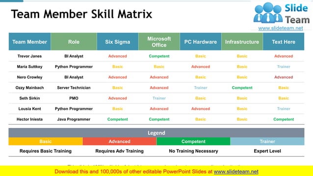 Skill Matrix PowerPoint Presentation Slides