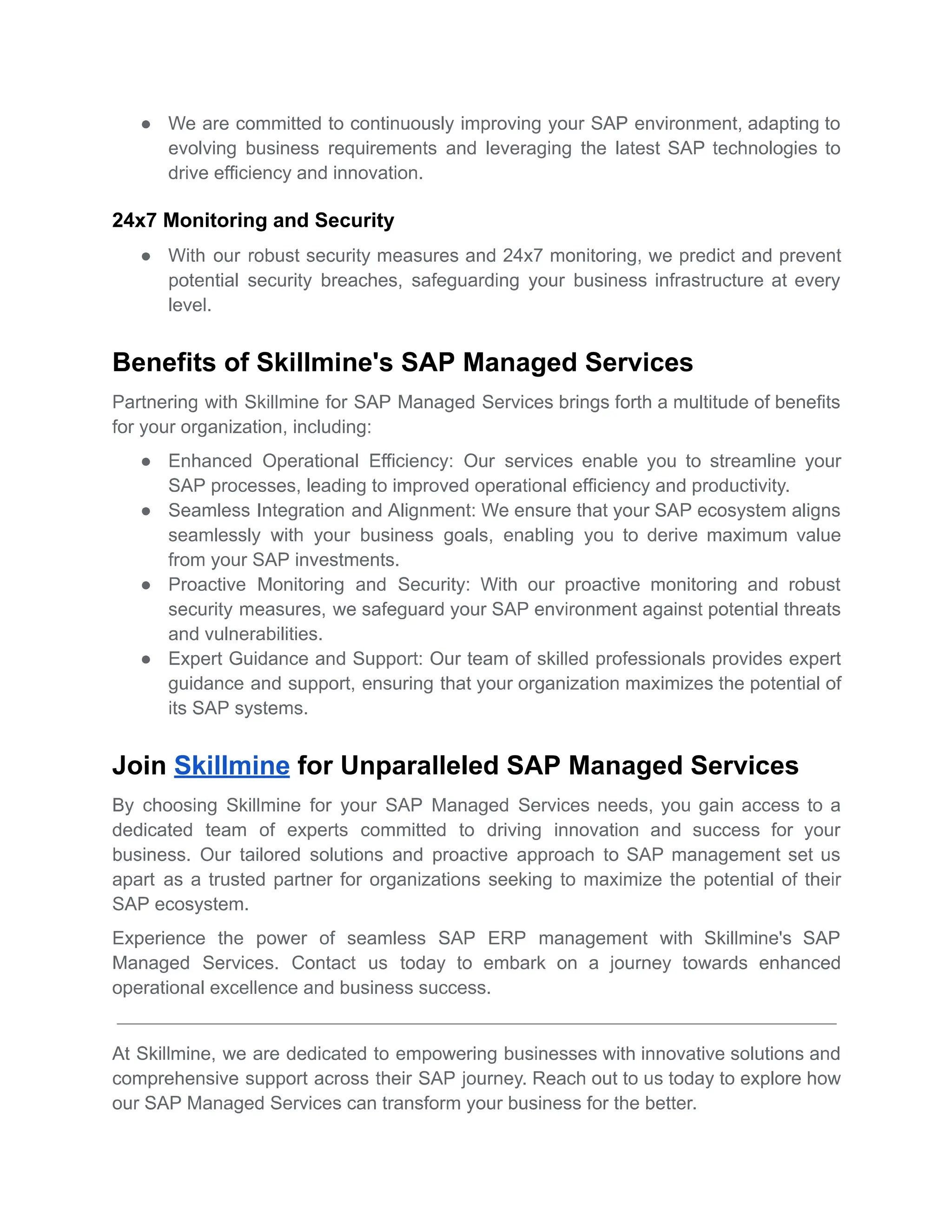 SAP Managed Service Providers |......... | PDF