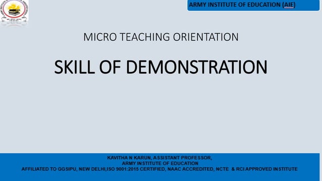 Skill of demonstration | PDF | Education