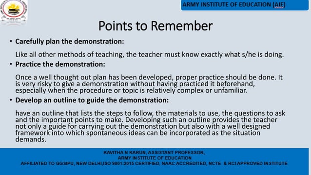 Skill of demonstration | PDF | Education