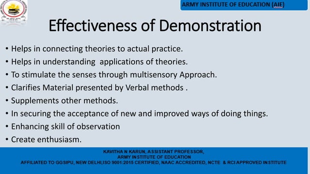 Skill of demonstration | PDF | Education