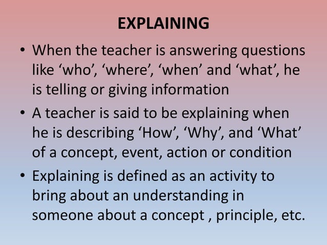 Skill of explaining | PPT