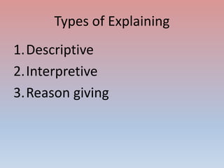 Skill of explaining | PDF
