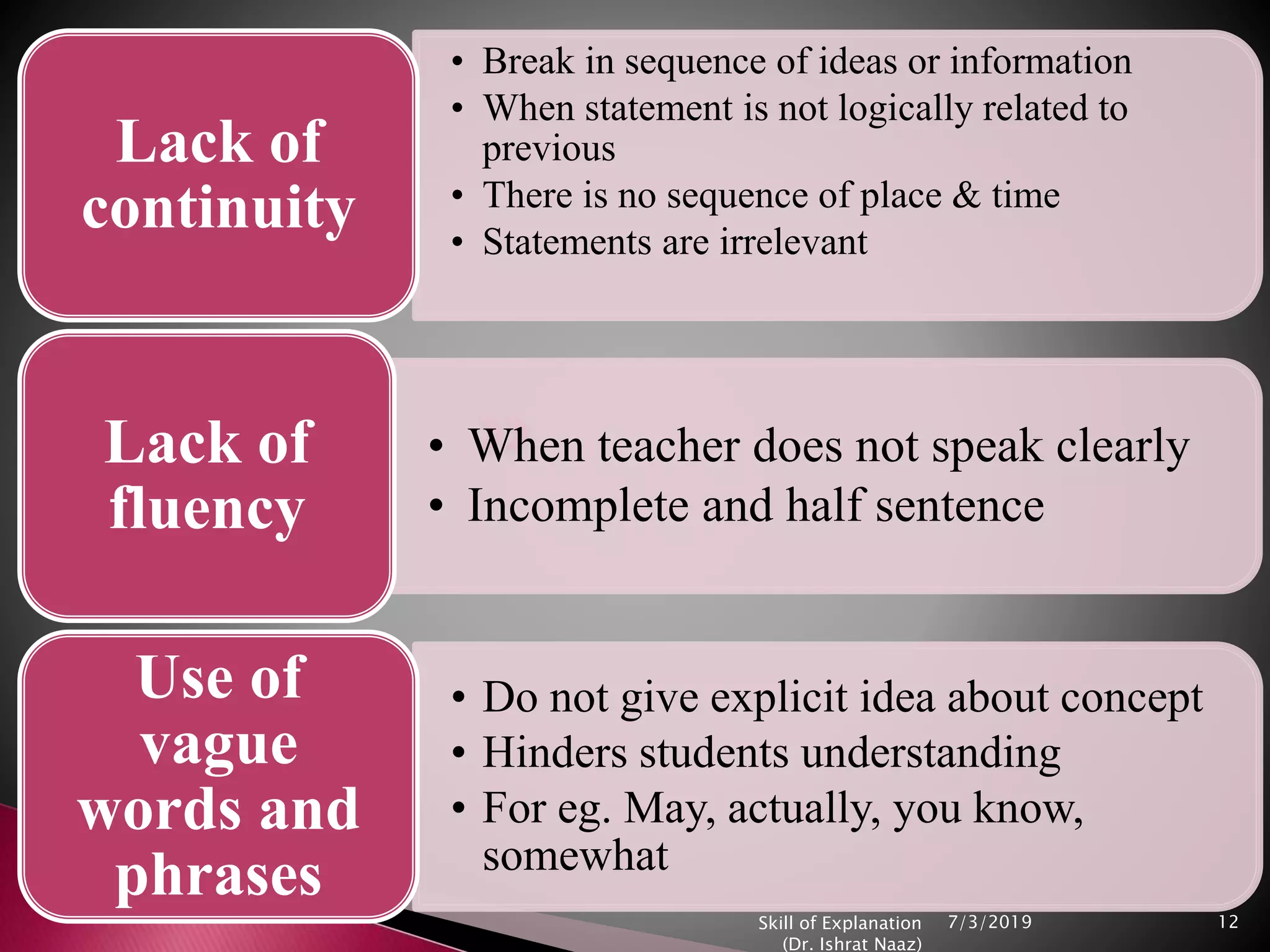 Skill of explaining (ishrat naaz) | PPTX