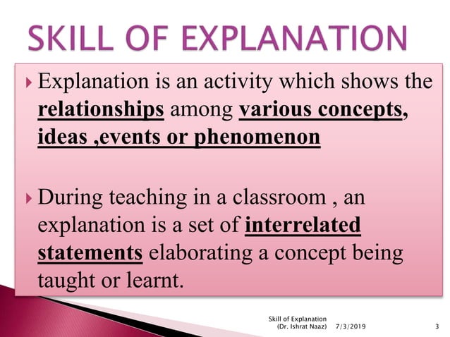 Skill of explaining (ishrat naaz) | PPTX | Educational Assessment ...