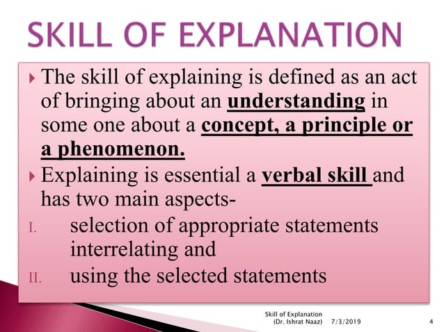 Skill of explaining (ishrat naaz) | PPTX | Educational Assessment ...