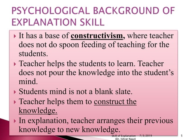 Skill of explaining (ishrat naaz) | PPTX | Educational Assessment ...