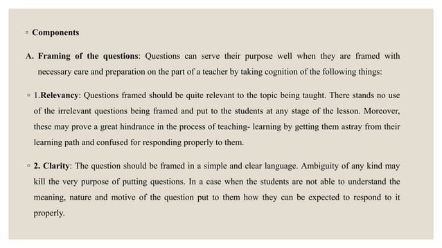 Skill of fluency in questioning | PPTX | Educational Assessment | Education