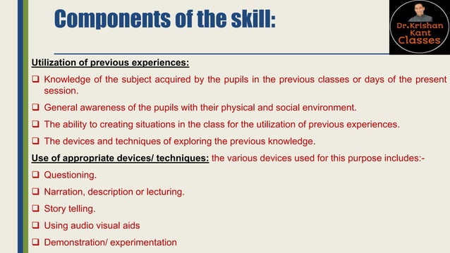 Skill of introducing the lesson | PPTX