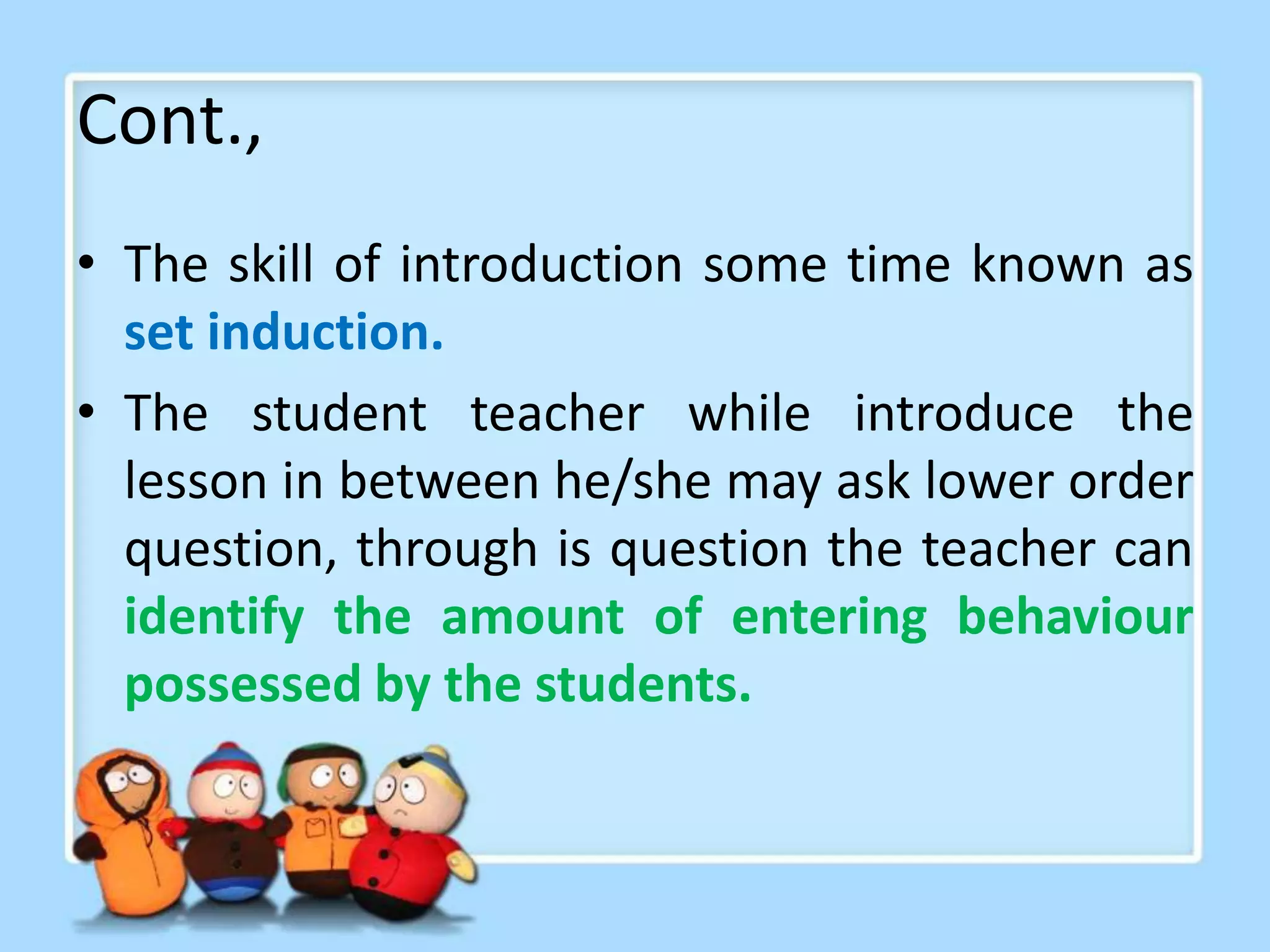 Skill of Introduction (set induction) | PPTX