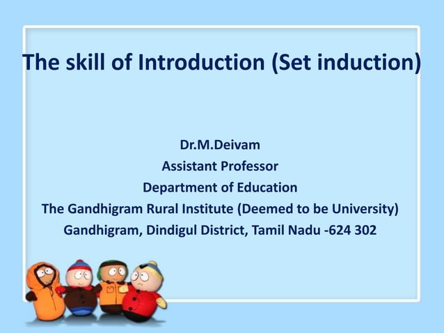 Skill of Introduction (set induction) | PPTX