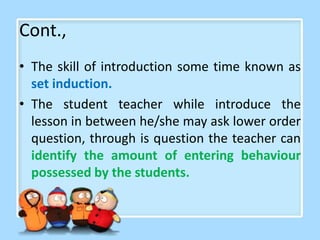 Skill of Introduction (set induction) | PPTX