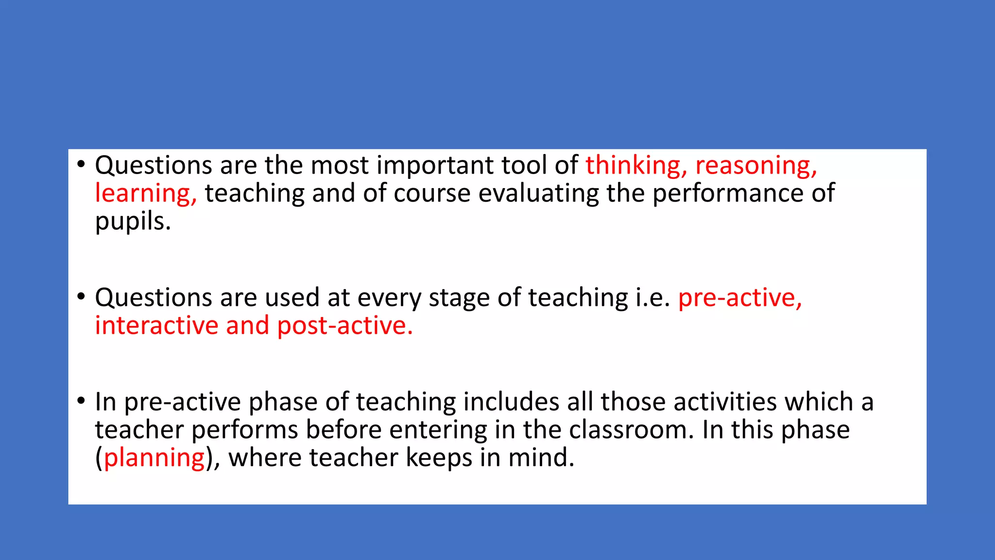 Skill of Questioning (Micro-Teaching) | PPTX