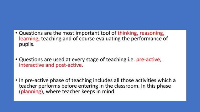 Skill of Questioning (Micro-Teaching) | PPTX