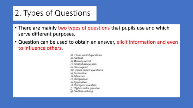 Skill of Questioning (Micro-Teaching) | PPTX
