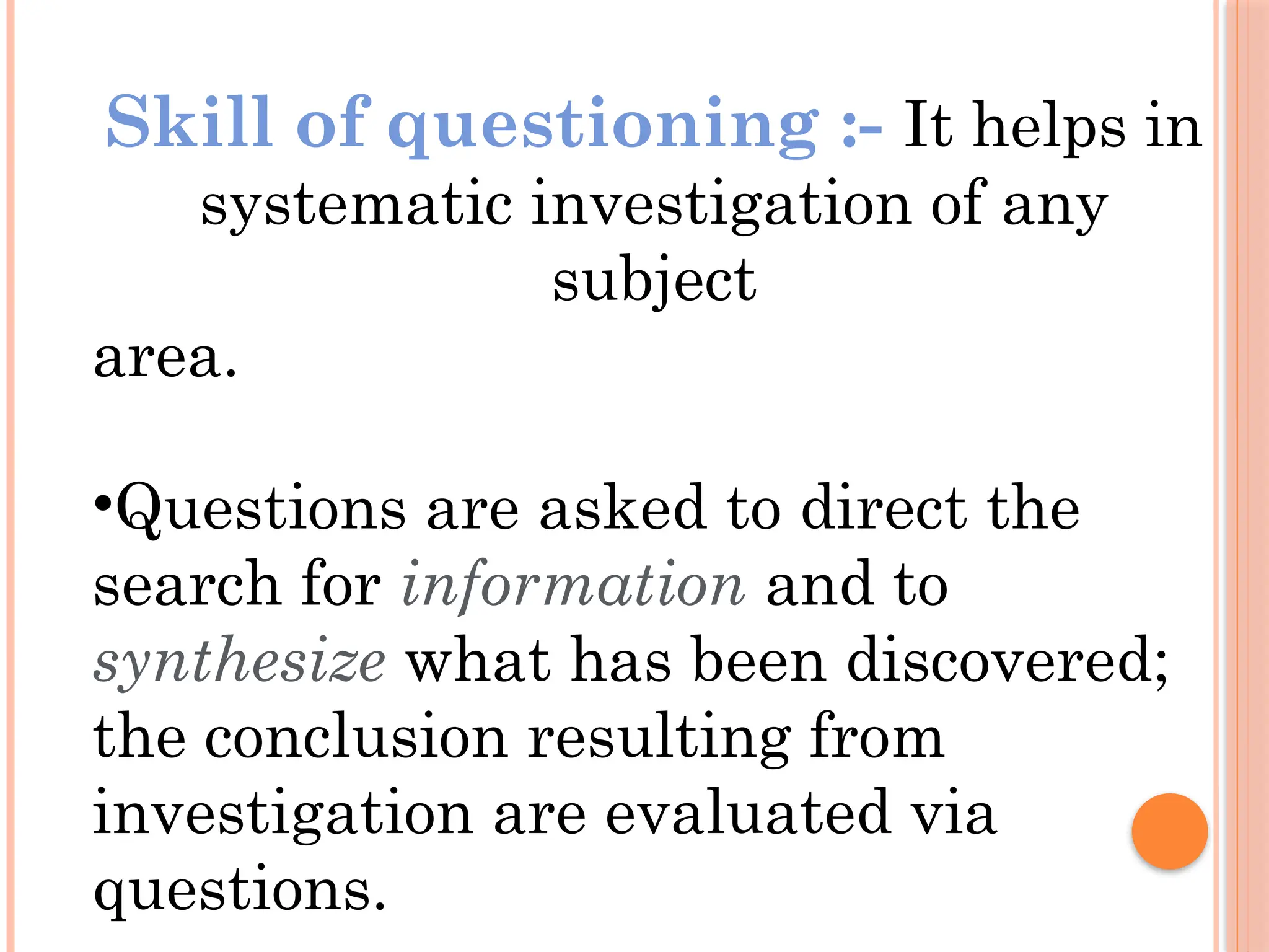 skill of questioning Teaching Practice Skill | PPTX