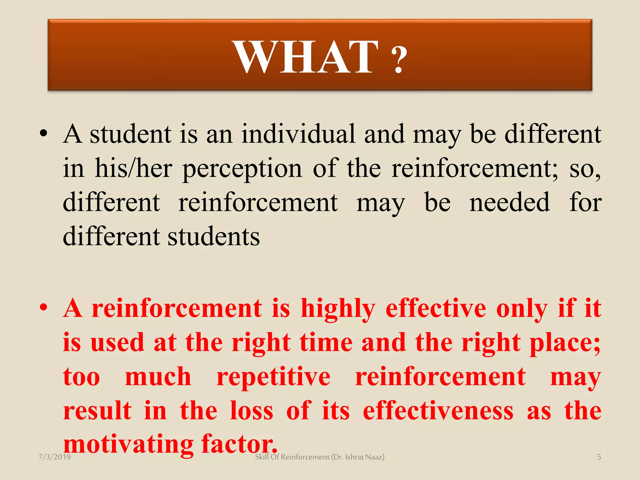 Skill of reinforcement | PPTX