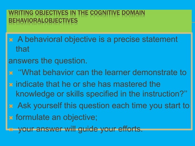 Skill of writing objectives | PPTX | Educational Assessment | Education