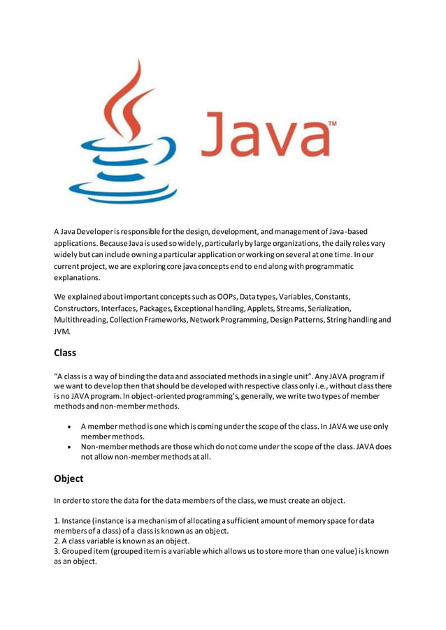 Core Java Learning Path | DOCX