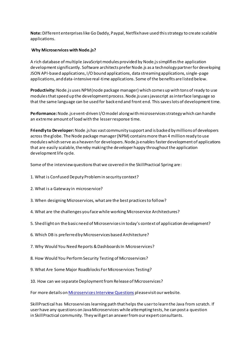 Skill Practical Microservices Interview Questions skill-practical-microservices-interview-questions